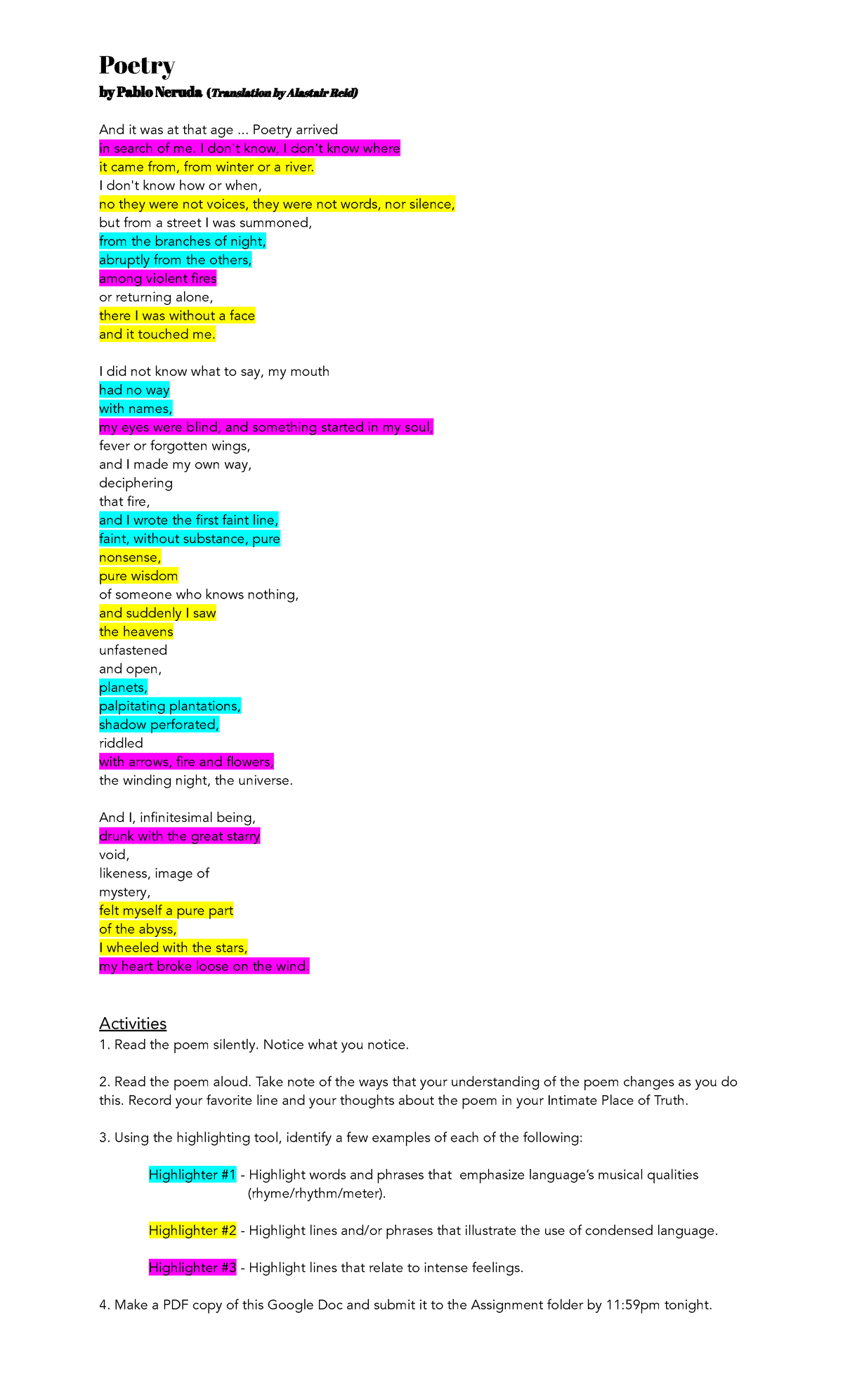 Copy of EWC e Learn Poetry by Pablo Neruda - Poetry by Pablo Neruda ...