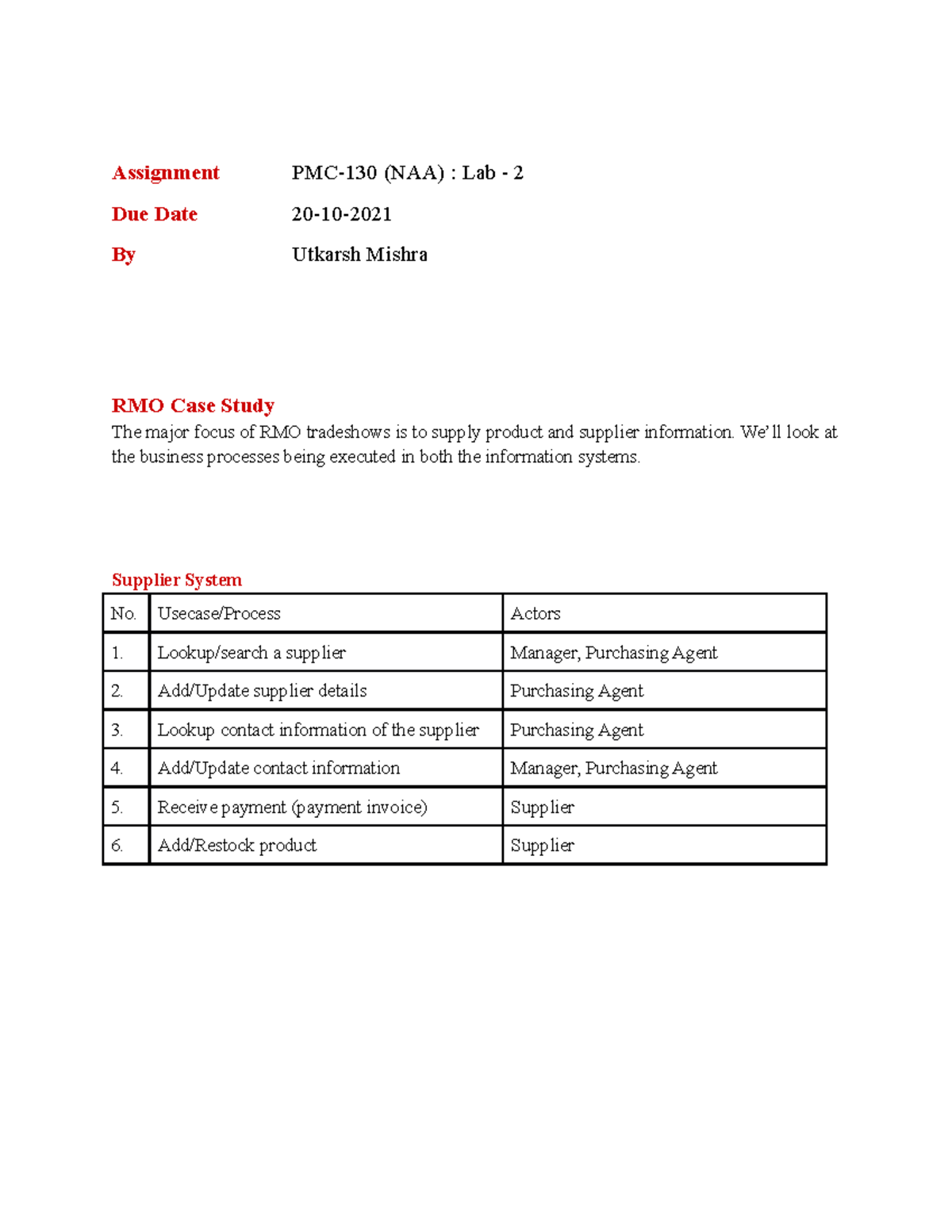 PMC130-Lab2-NAA - lab2 - PMC130 - Seneca College - Studocu