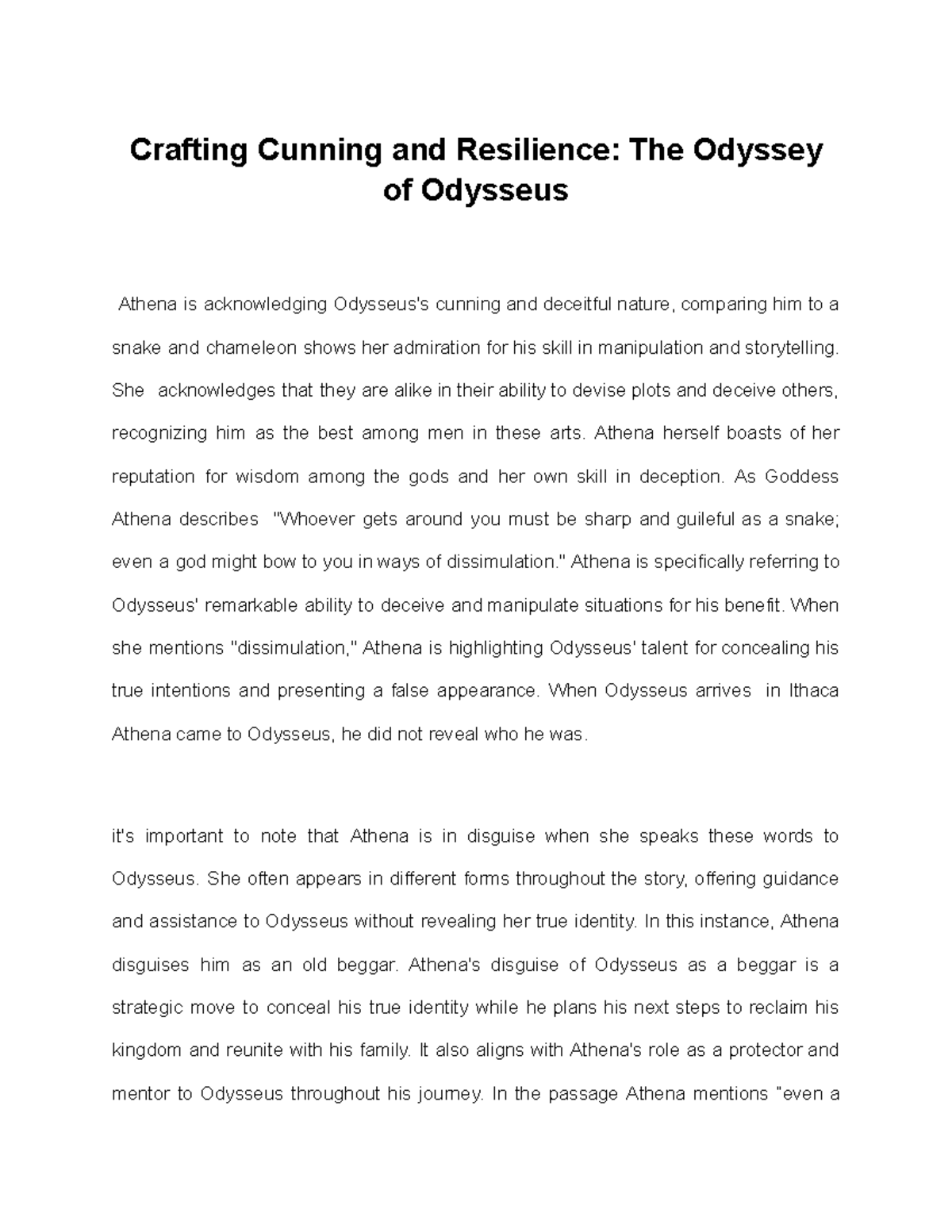 Crafting Cunning and Resilience The Odyssey of Odysseus - Crafting ...