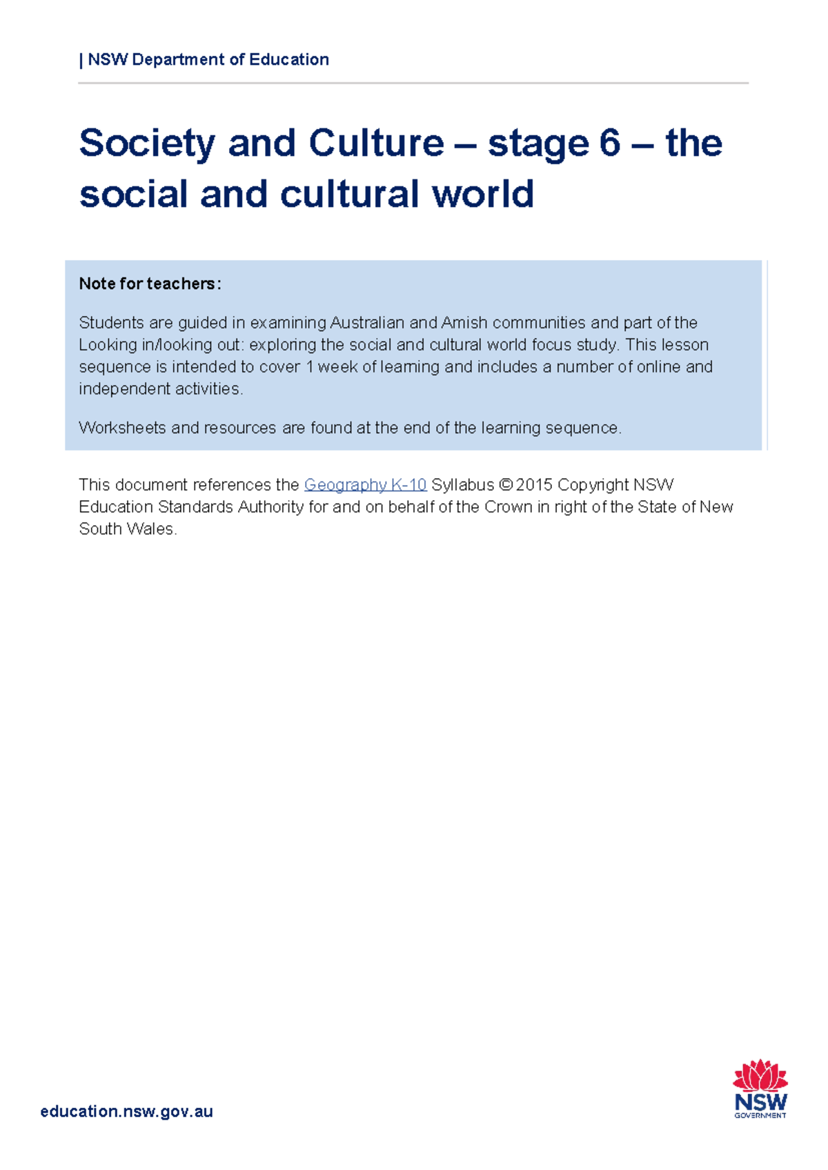 The social and cultural world hsie society and culture–s6 update rl ...