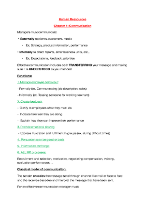 Fiches RH - Notes de cours - FICHES RH SEANCE 1 – INTRODUCTION Henry ...