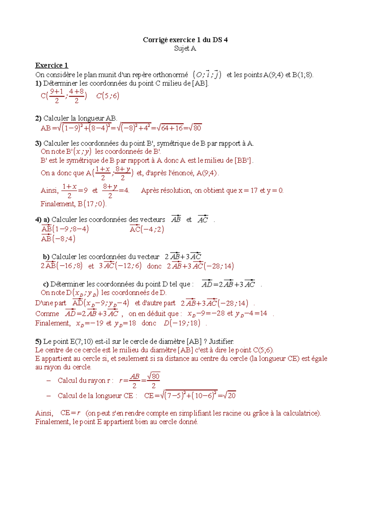 Corrigé-exercice 1-DS4 - Corrigé exercice 1 du DS 4 Sujet A Exercice 1 ...