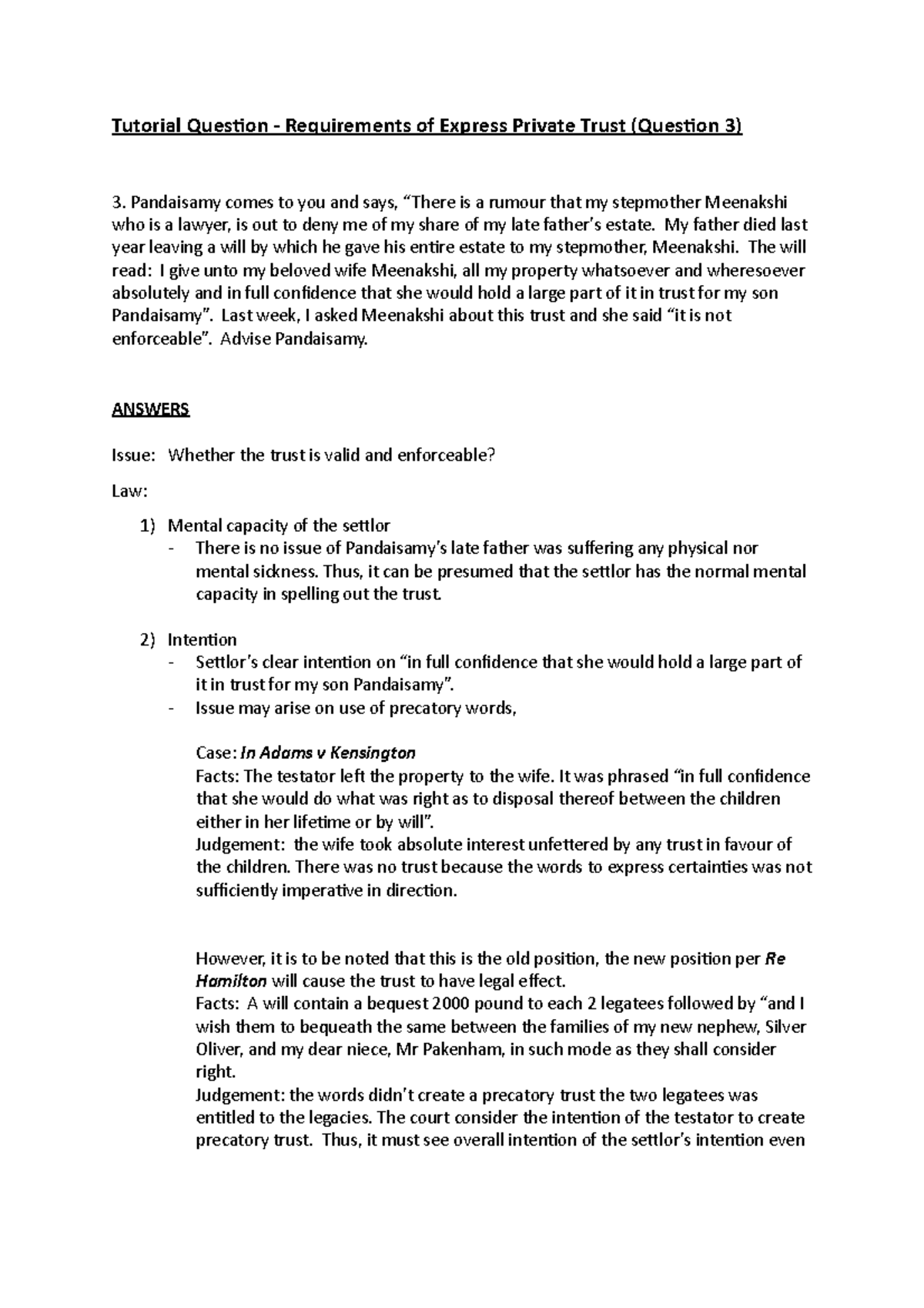 Week 4 - Tutorial Question 3 - requirement of EPT - Tutorial Question ...