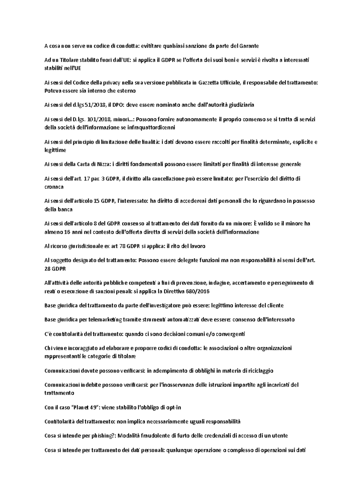 Privacy - test obbligatori - A cosa non serve un codice di condotta ...