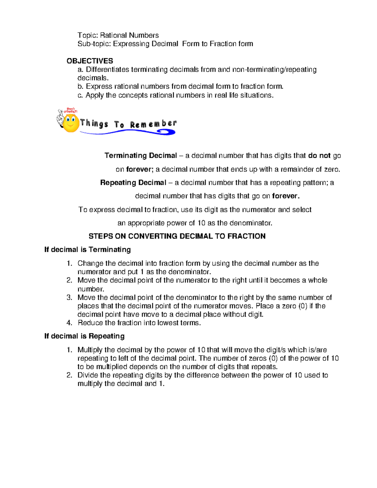 Q1-LAA-8 - Worksheet in Grade 7 Math Quarter 1 - Topic: Rational ...