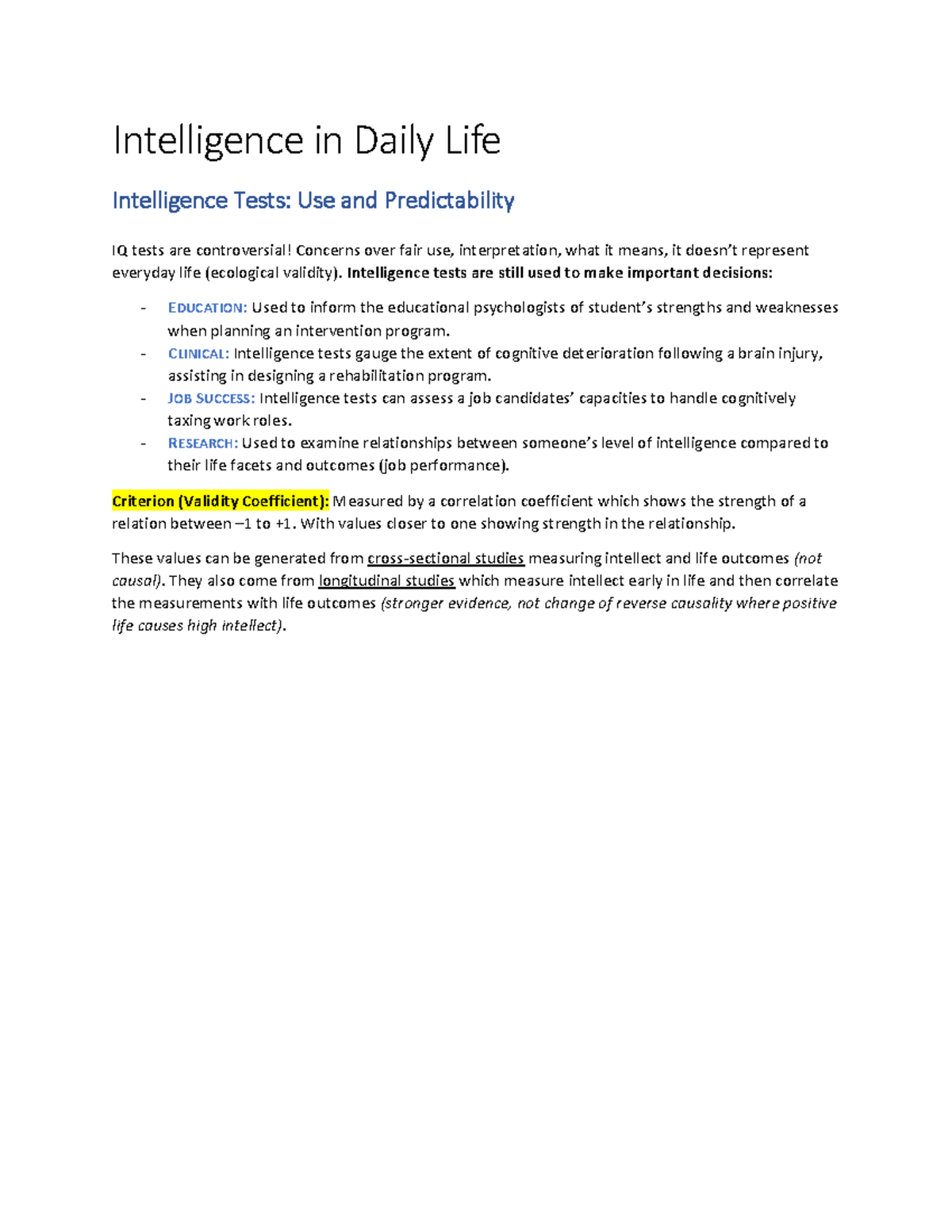 Week 13 Notes Intelligence in Daily Life - Intelligence in Daily Life ...