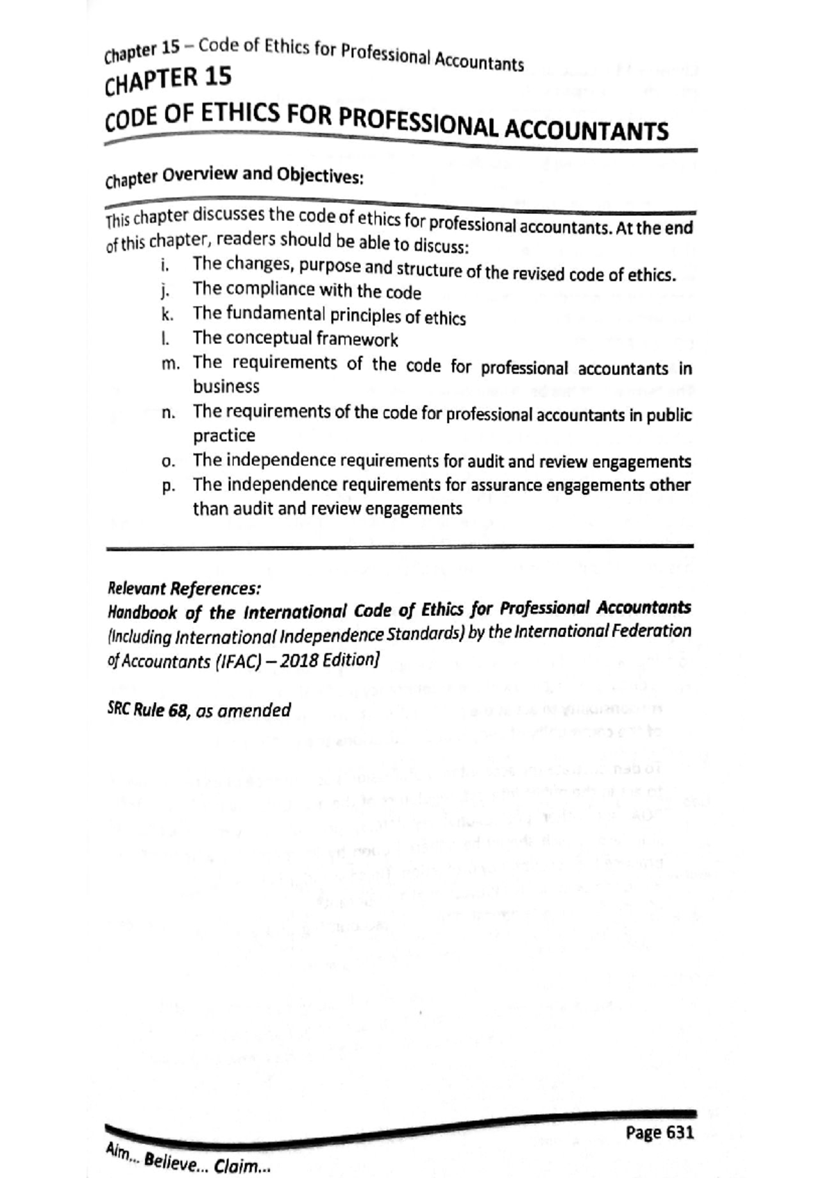 Chapter 15 - Auditing - Chapter 15 Code of Ethics for Professional Accountants CHAPTER 15 CODE ...