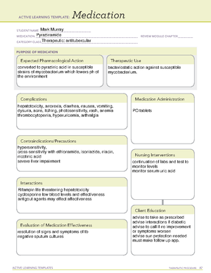 ATI Med template Metronizadole - ACTIVE LEARNING TEMPLATES TherapeuTic ...
