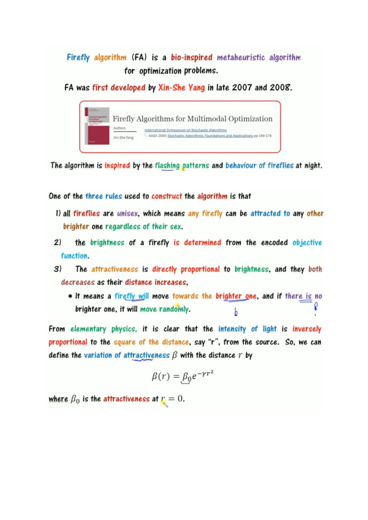INT254 ML Unit-6 L- 4 Firefly algorithm (@rajkumar) - Firefly algorithm ...