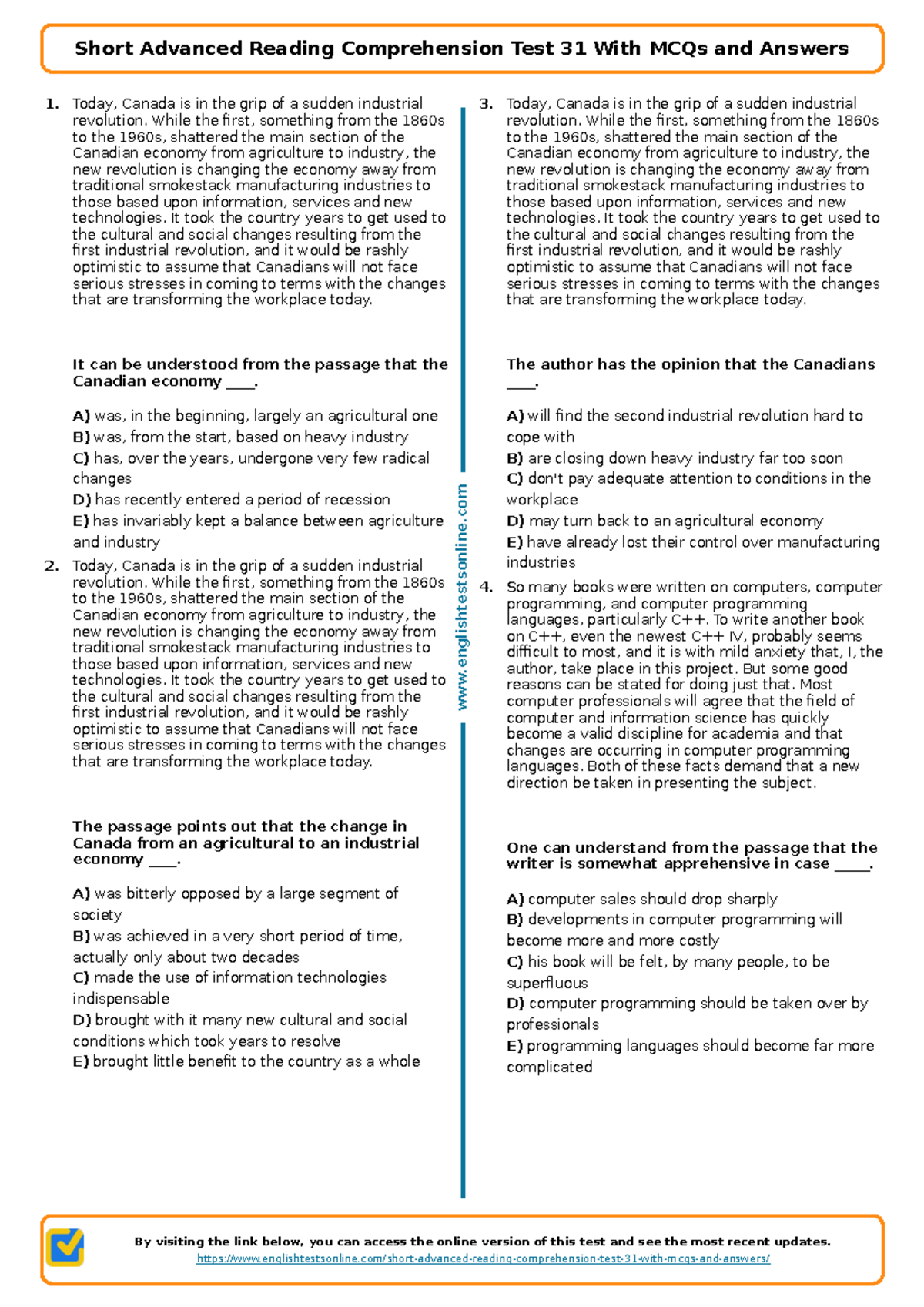 874 short-advanced-reading-comprehension-test-31-with-mcqs-and-answers ...