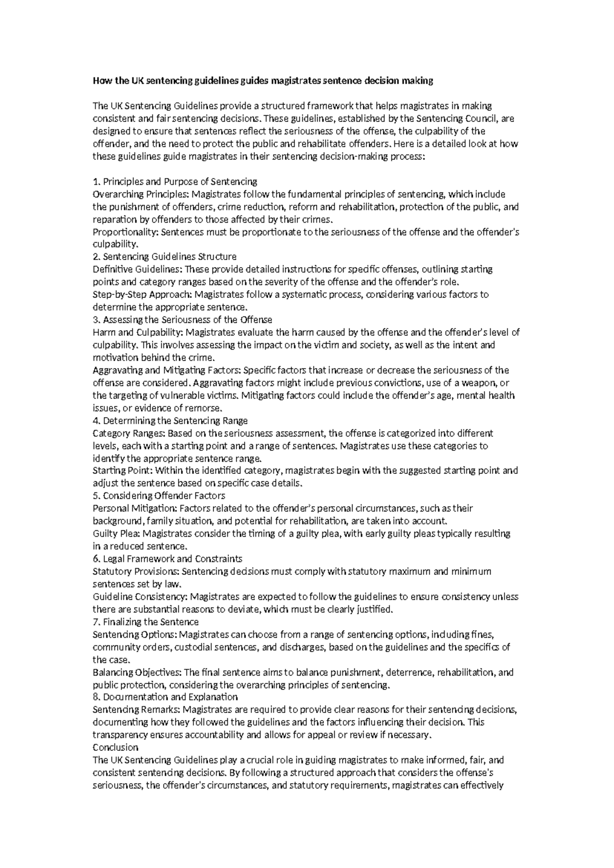 How the UK sentencing guidelines guides magistrate - These guidelines ...