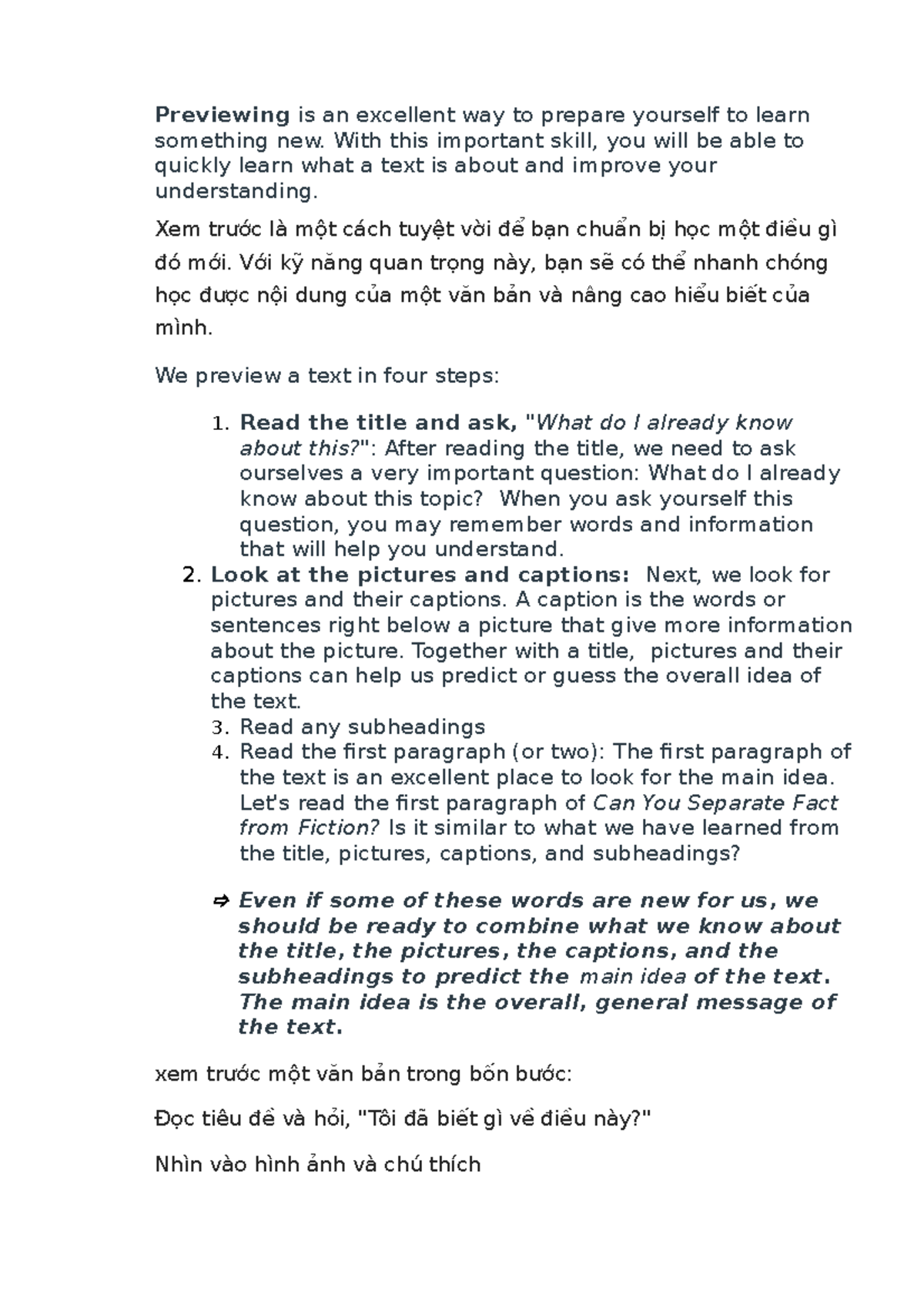 Previewing - gtkd - Previewing is an excellent way to prepare yourself ...