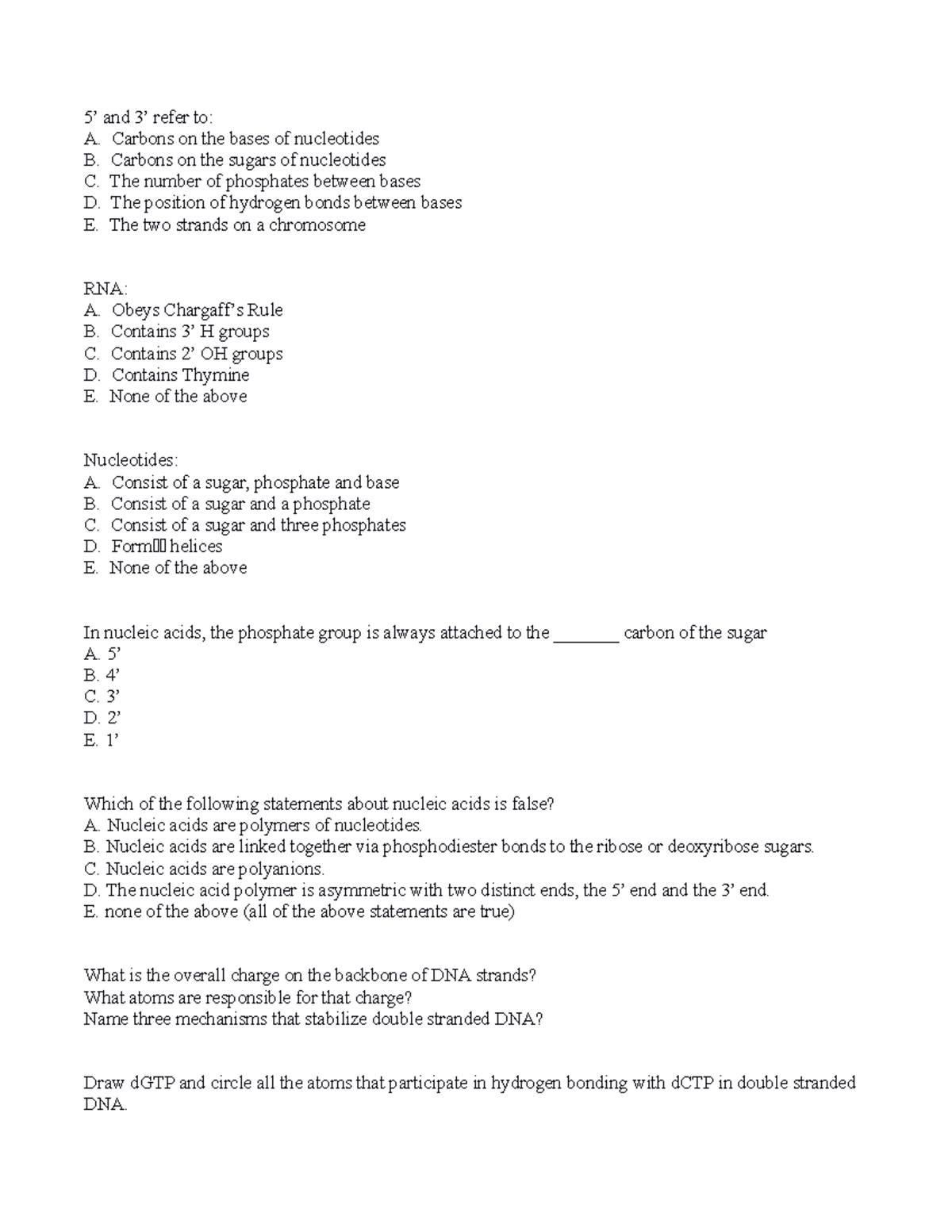 Study Document on Nucleic Acids and DNA Replication - Studocu