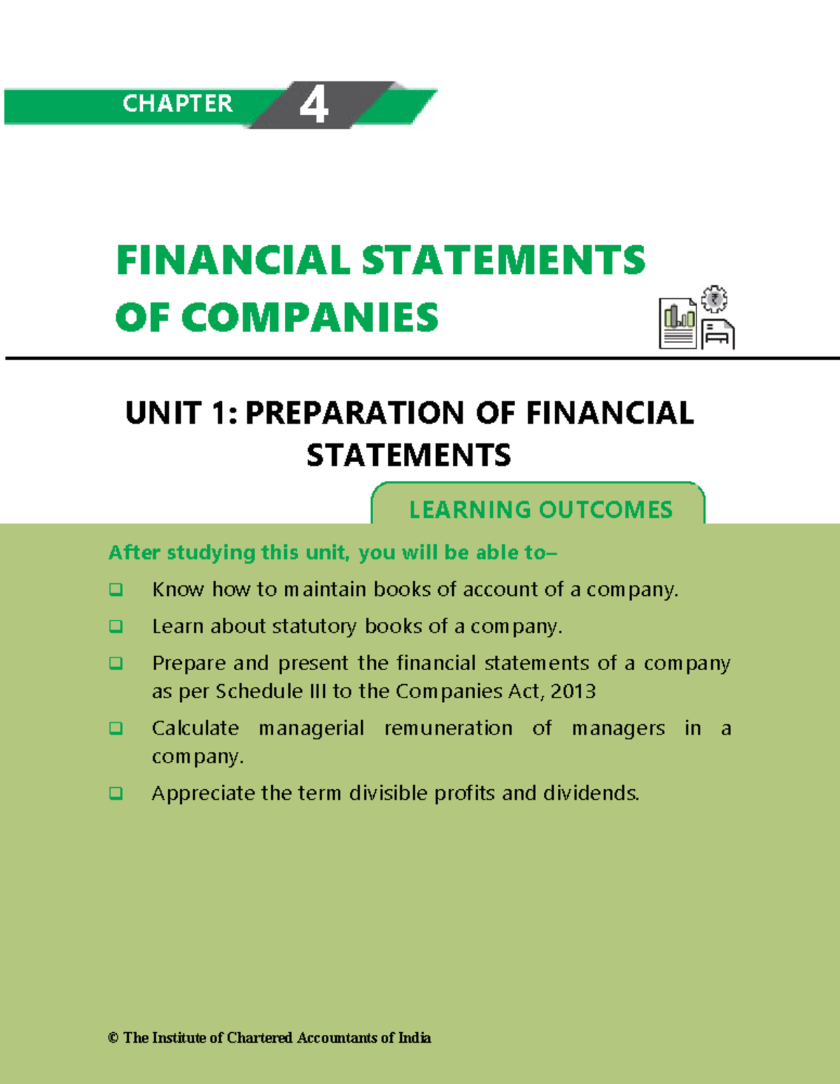 Unit 1 Preparation of Financial Statements - ####### LEARNING OUTCOMES ...