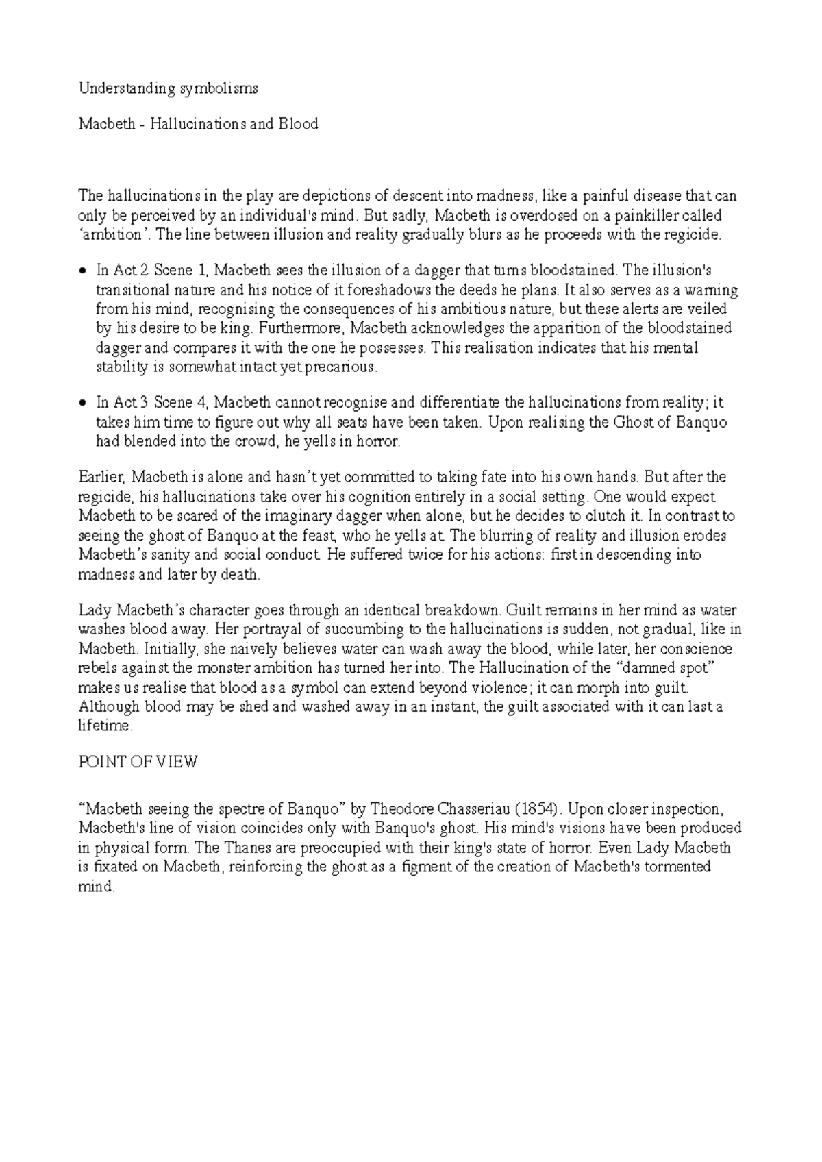 Sybolisms in Macbeth - Blood and Hallucinations - Understanding ...