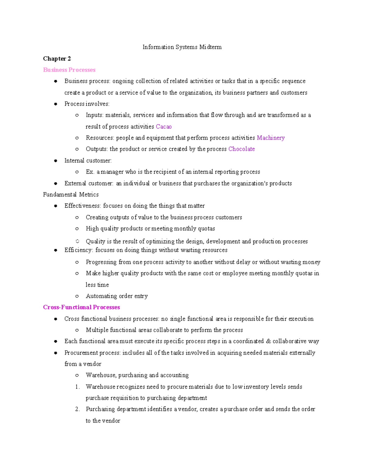 Information Systems Summarized Notes - Information Systems Midterm ...