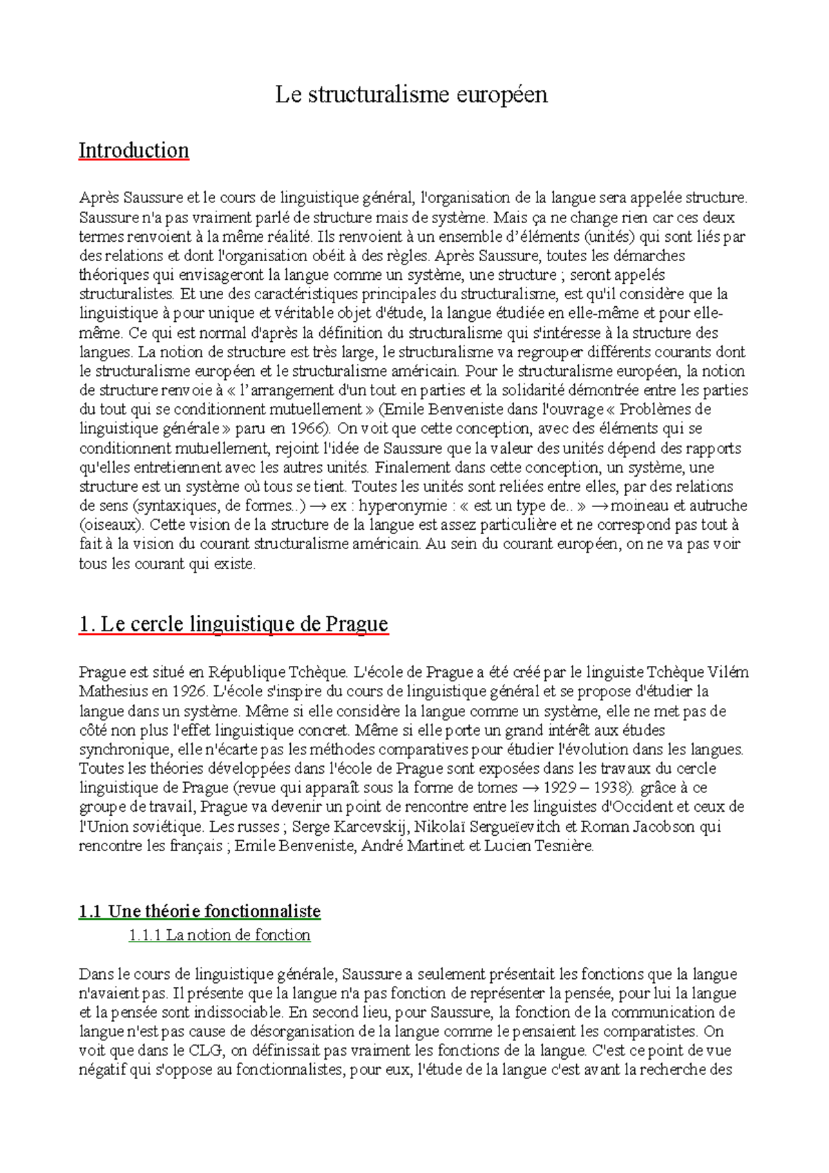 Chapitre 4 - Le structuralisme européen - Le structuralisme européen ...