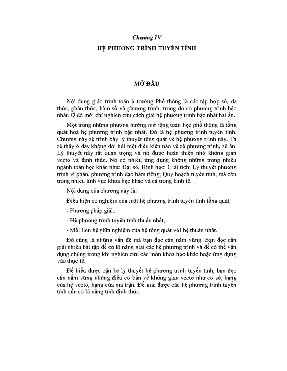 Dsttc 4 - mmmmm - Ch ng IV H PHƯƠNG TRÌNH TUY N TÍNH M U N!i dung giáo trình toán 1 tr Bng Ph ...