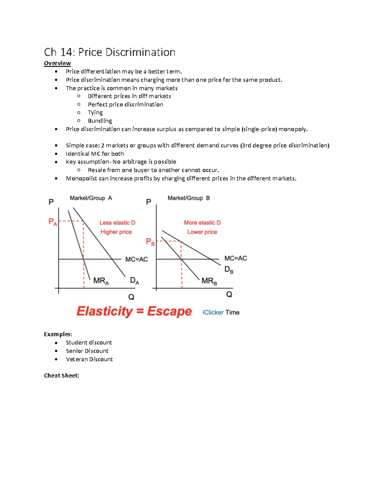 Micro.Price Discrimination - Ch 14: Price Discrimination Overview ...