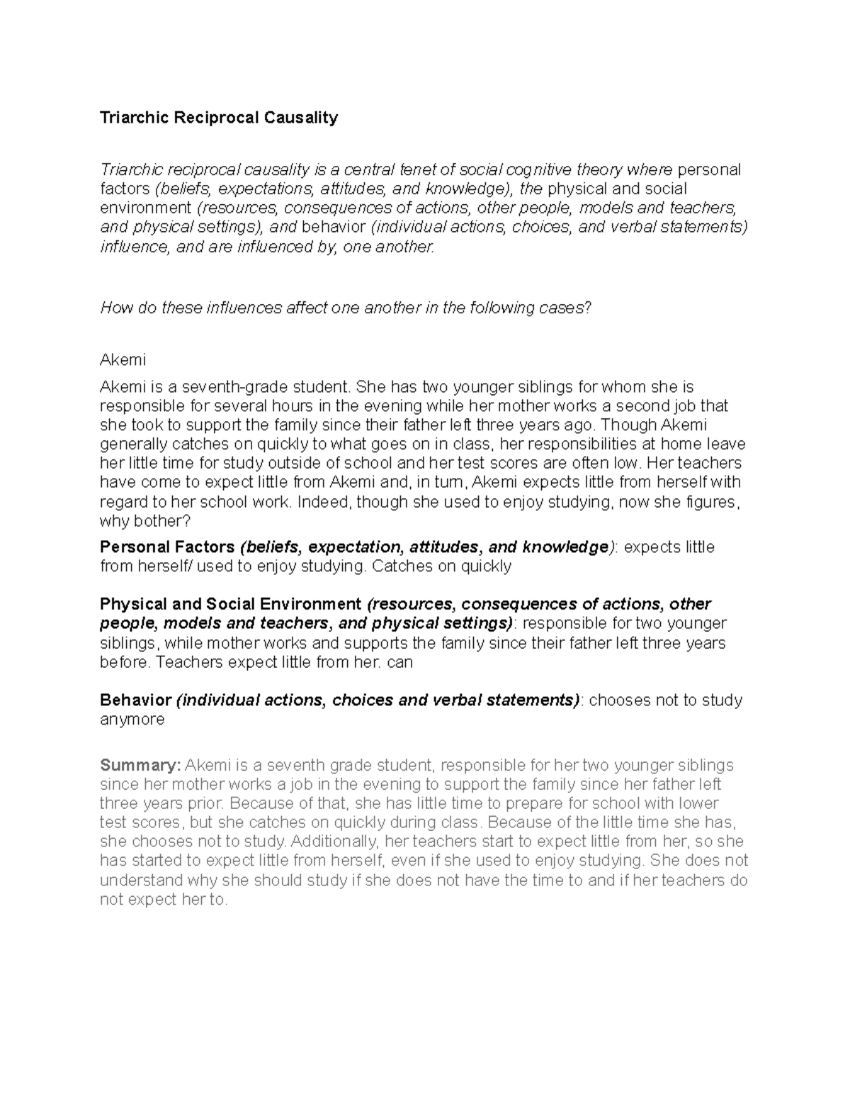 Untitled document - assignment - Triarchic Reciprocal Causality ...