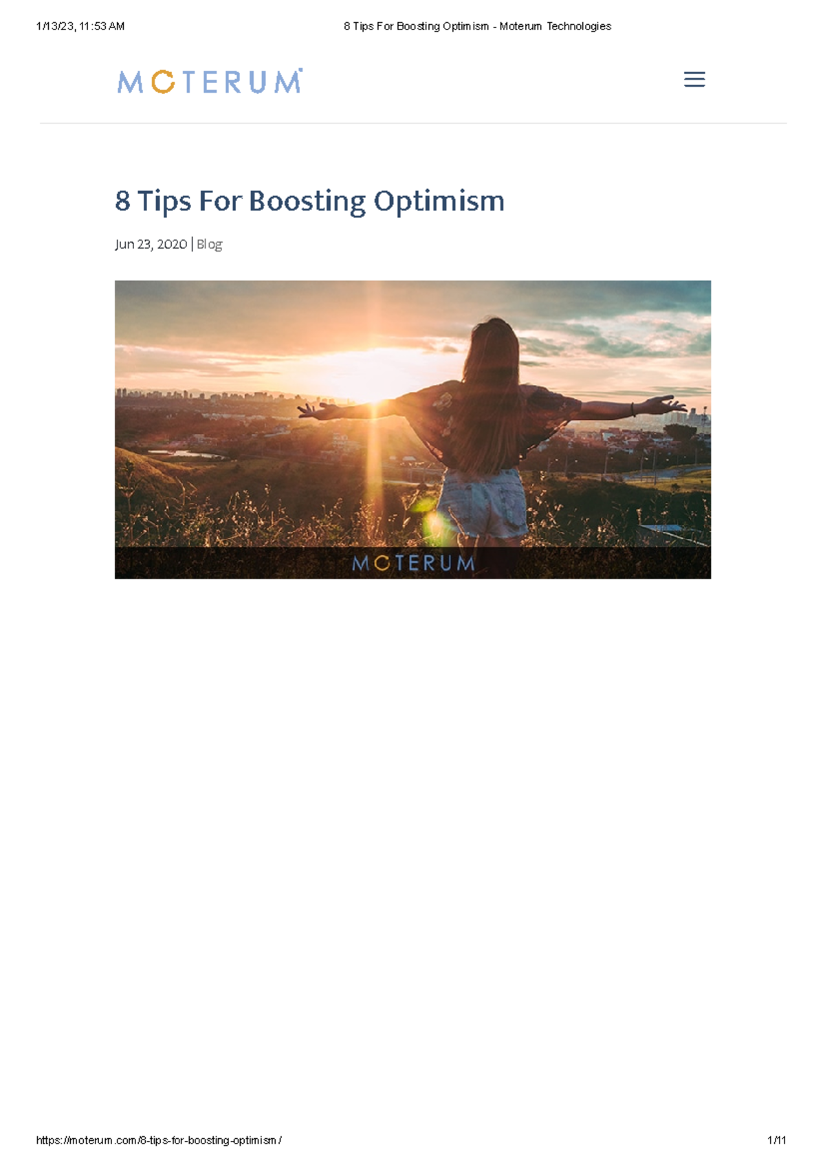 8 Tips For Boosting Optimism - Moterum Technologies - 8 Tips For Boosting Optimism Jun 23, 2020 ...