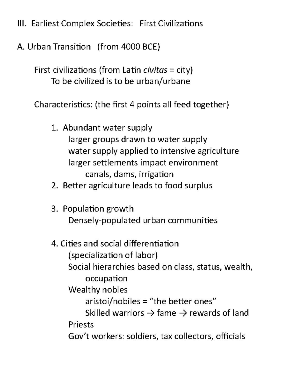 earliest complex societies - III. Earliest Complex Societies: First ...