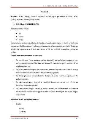 1 SEM EVS FULL Chapter - Environment science - AECC: EVS ...