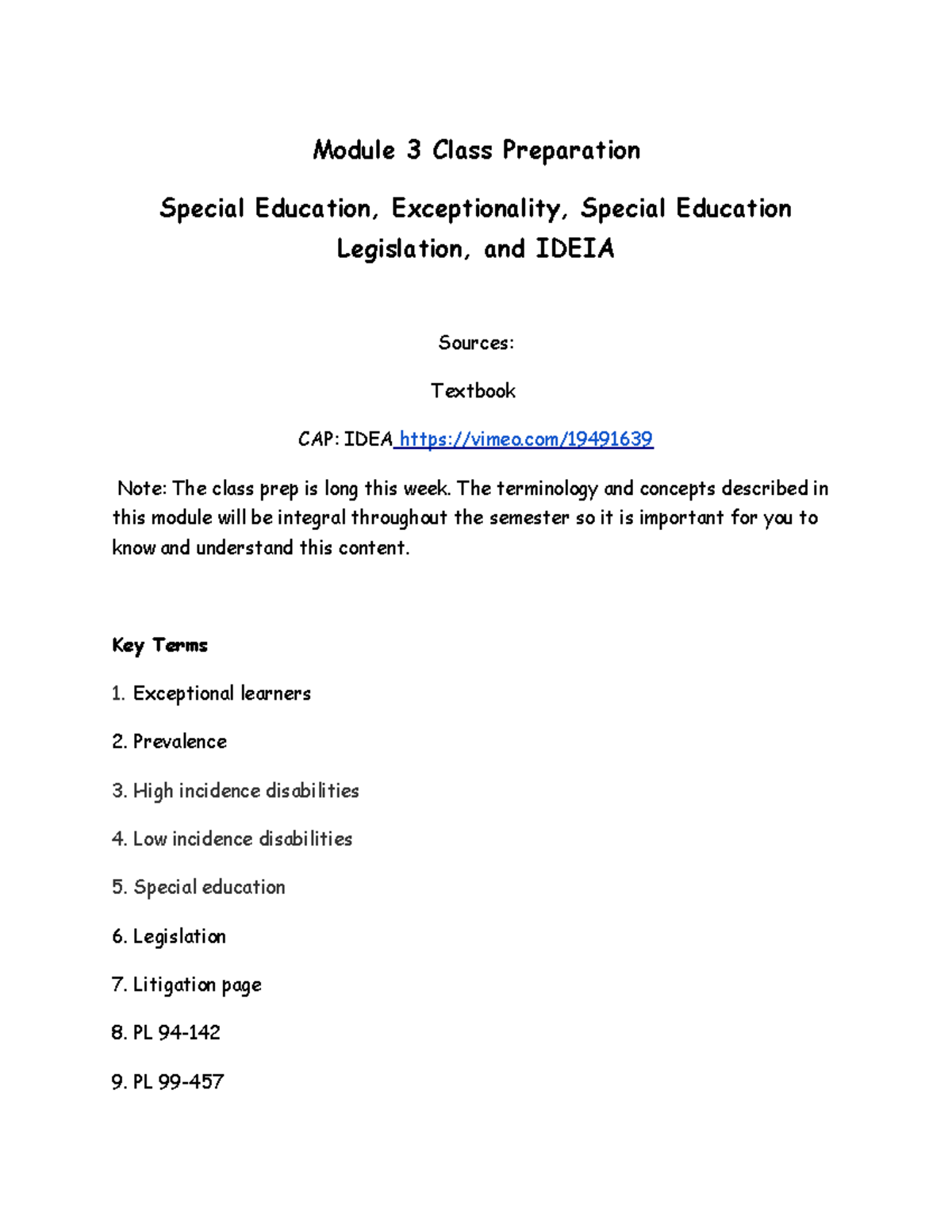 EDSP 3700 Module 3 Class Prep - Module 3 Class Preparation Special ...