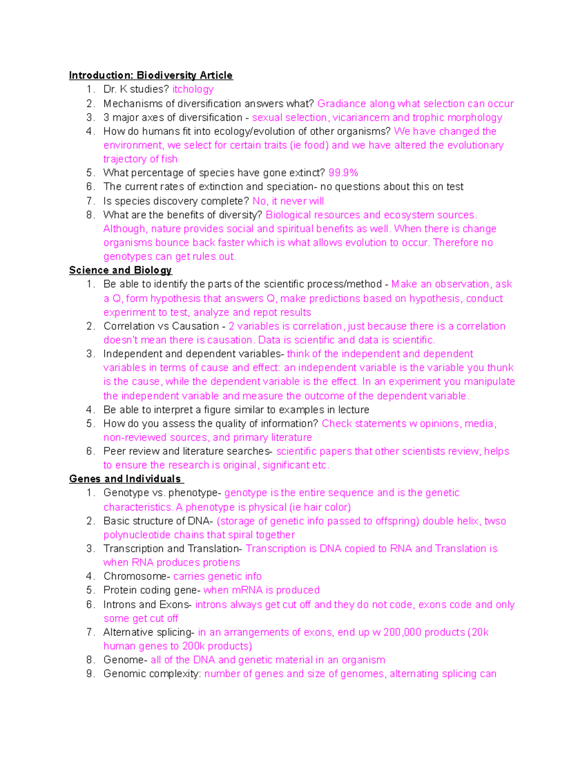 Lecture 1 SG - Study guide that has all the material for the initial ...