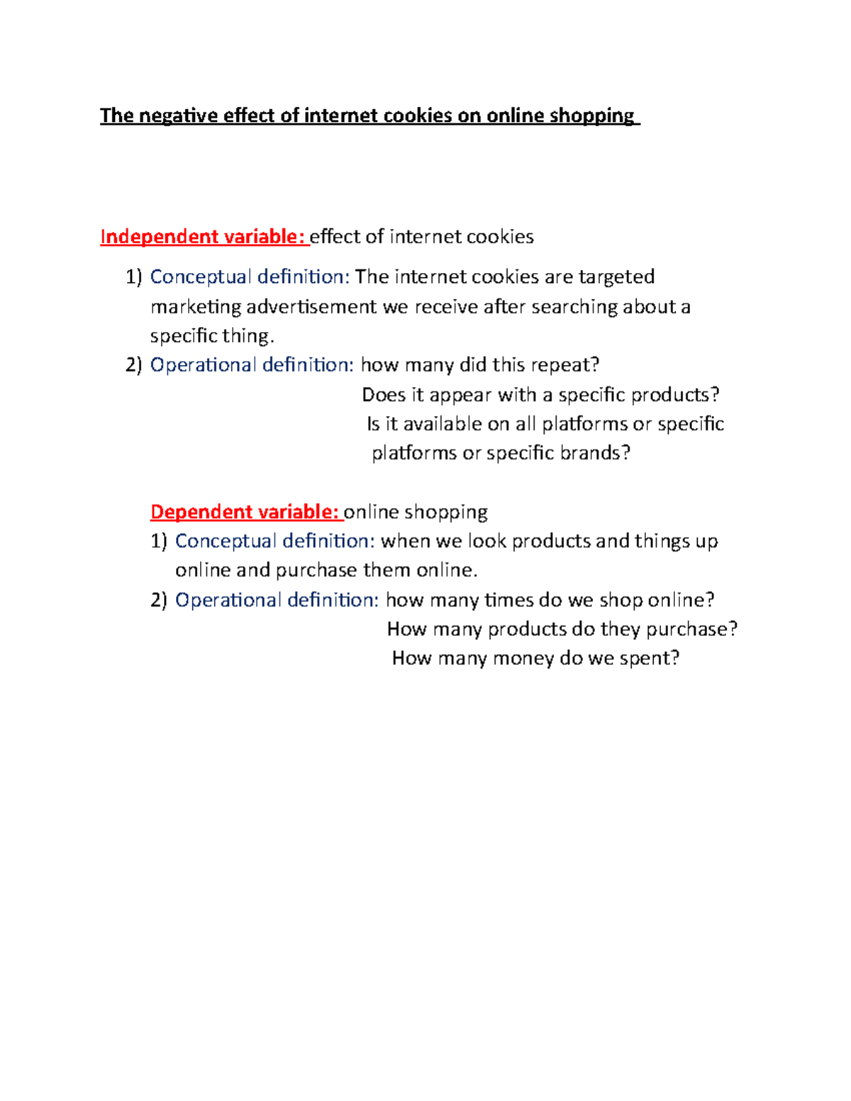 The negative effect of internet cookies on online shopping definitions - The negative effect of ...