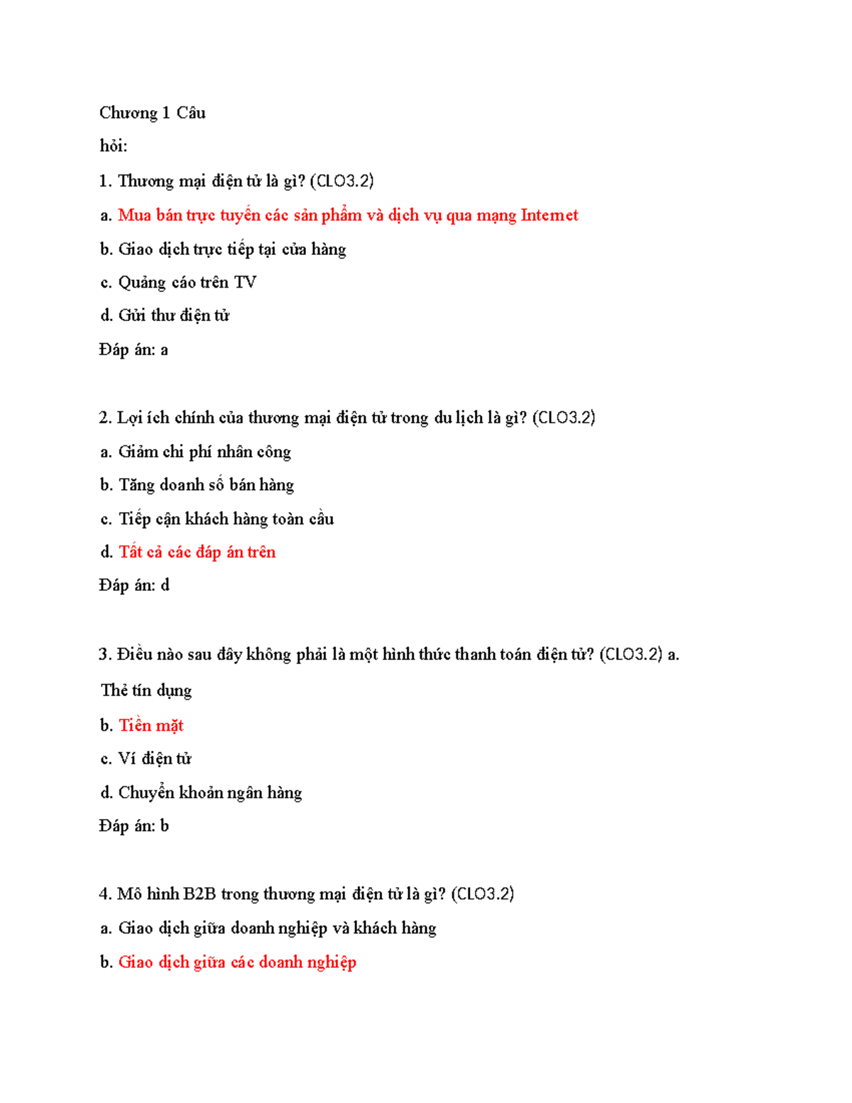 ÔN THI TMDT - ccccc - Chương 1 Câu hỏi: Thương mại điện tử là gì? (CLO3 ...