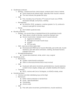 SMD 420 Final Exam Study Guide - Prevention of Sports related injuries ...