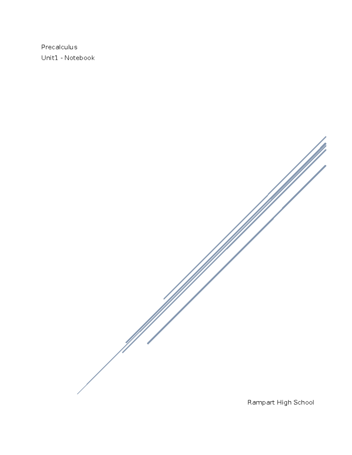 Pre Calculus Unit 1 Notebook - Rampart High School Precalculus Unit1 ...