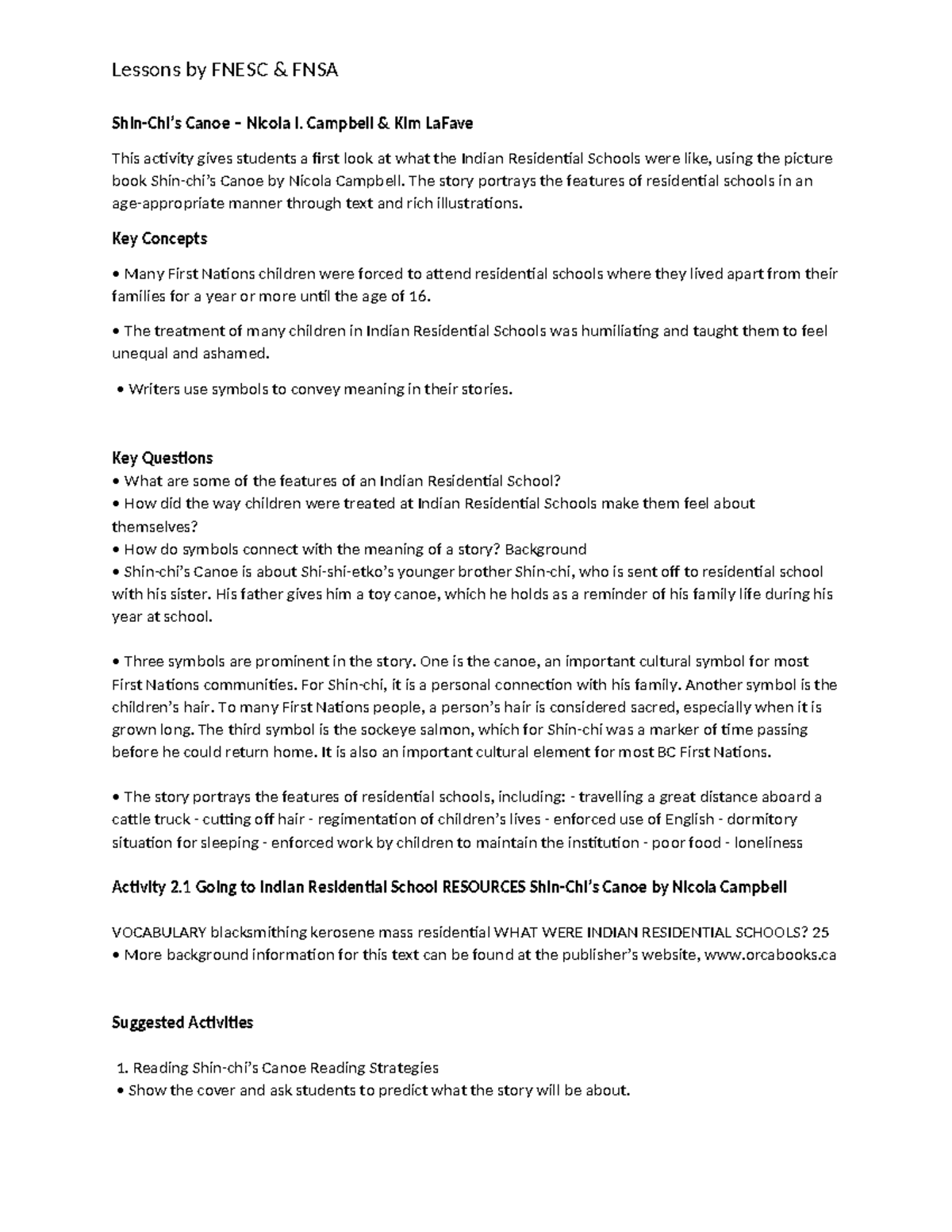 Shin chis canoe lesson - N/A - Lessons by FNESC & FNSA Shin-Chi’s Canoe ...