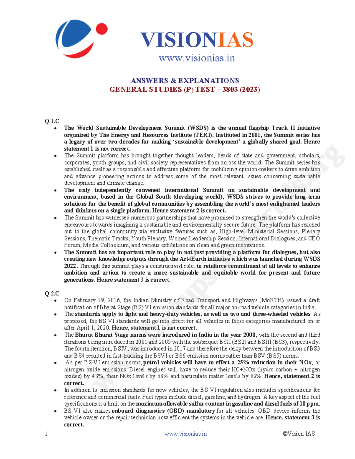 Vision CSP23ET19S freeupscmaterials - 1 visionias ©Vision IAS VISIONIAS ...