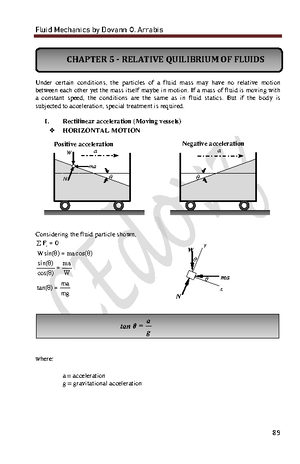 Fluidchapter-4-final - Archimedes’ Principle – Any body immersed in a fluid is acted upon by an ...