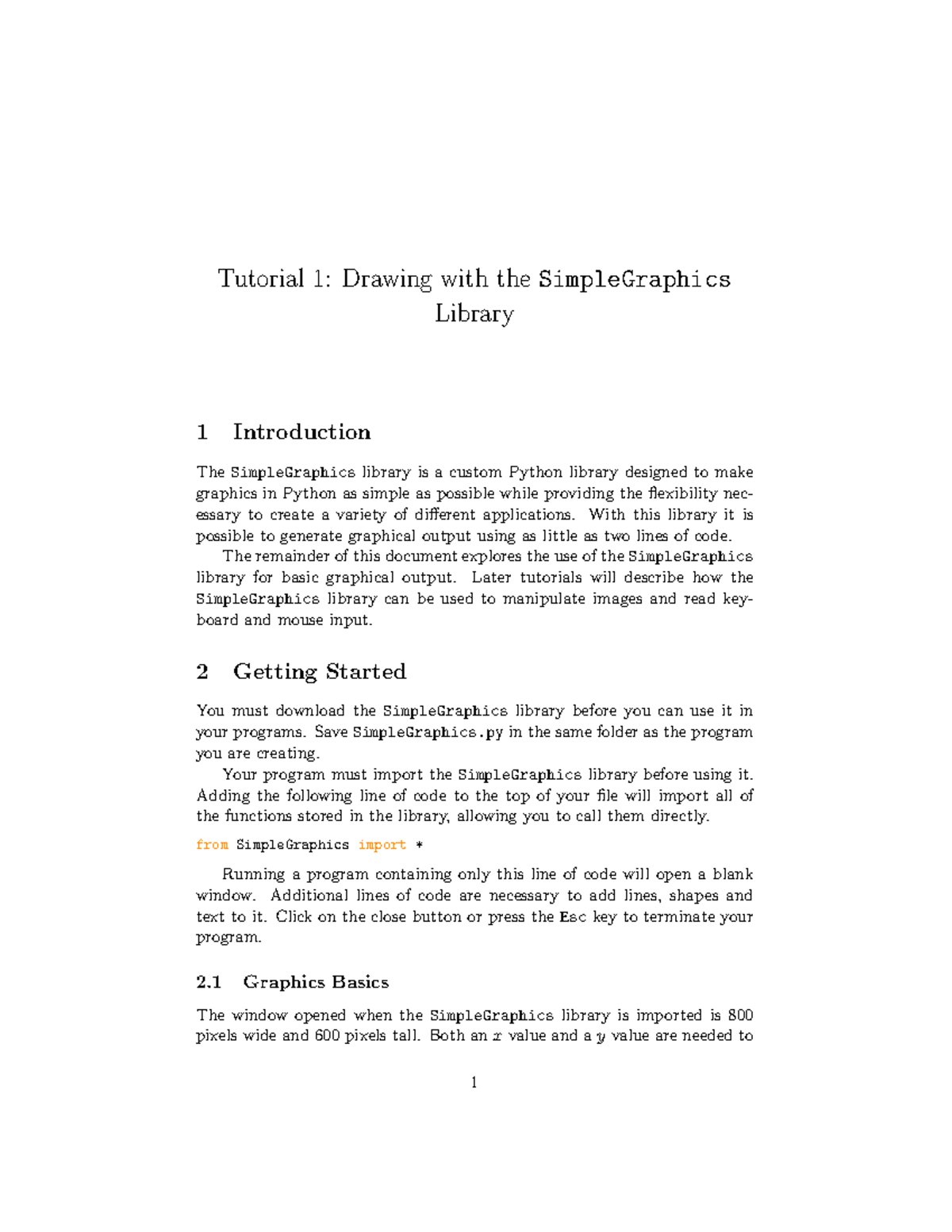 Simple Graphics tutorial - Tutorial 1: Drawing with the SimpleGraphics ...