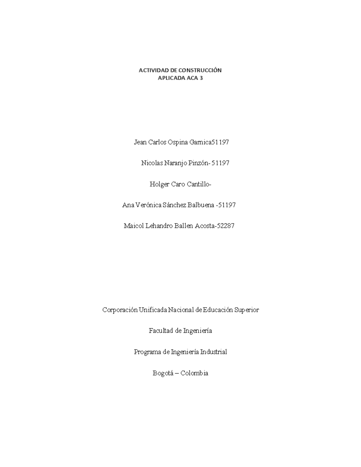 ACA 3 Metodos Y Tiempos - REALIZACION DE ACA 3 - ACTIVIDAD DE ...