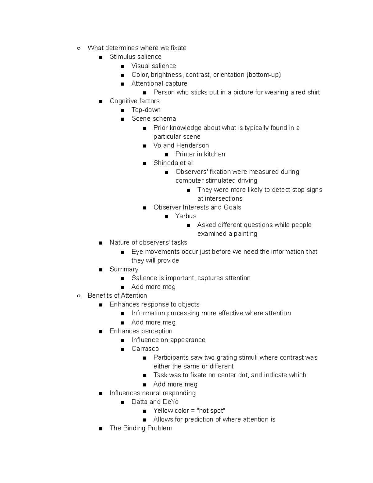 Lecture Twenty - Visual Attention II - What determines where we fixate ...