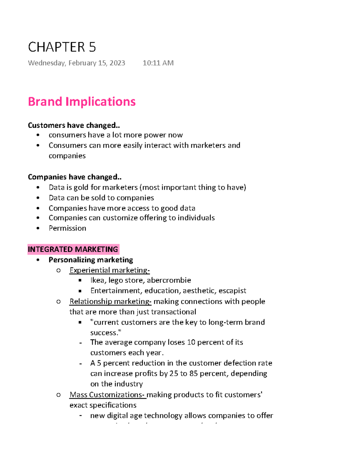 Chapter 5- brand implications - Brand Implications Customers have ...