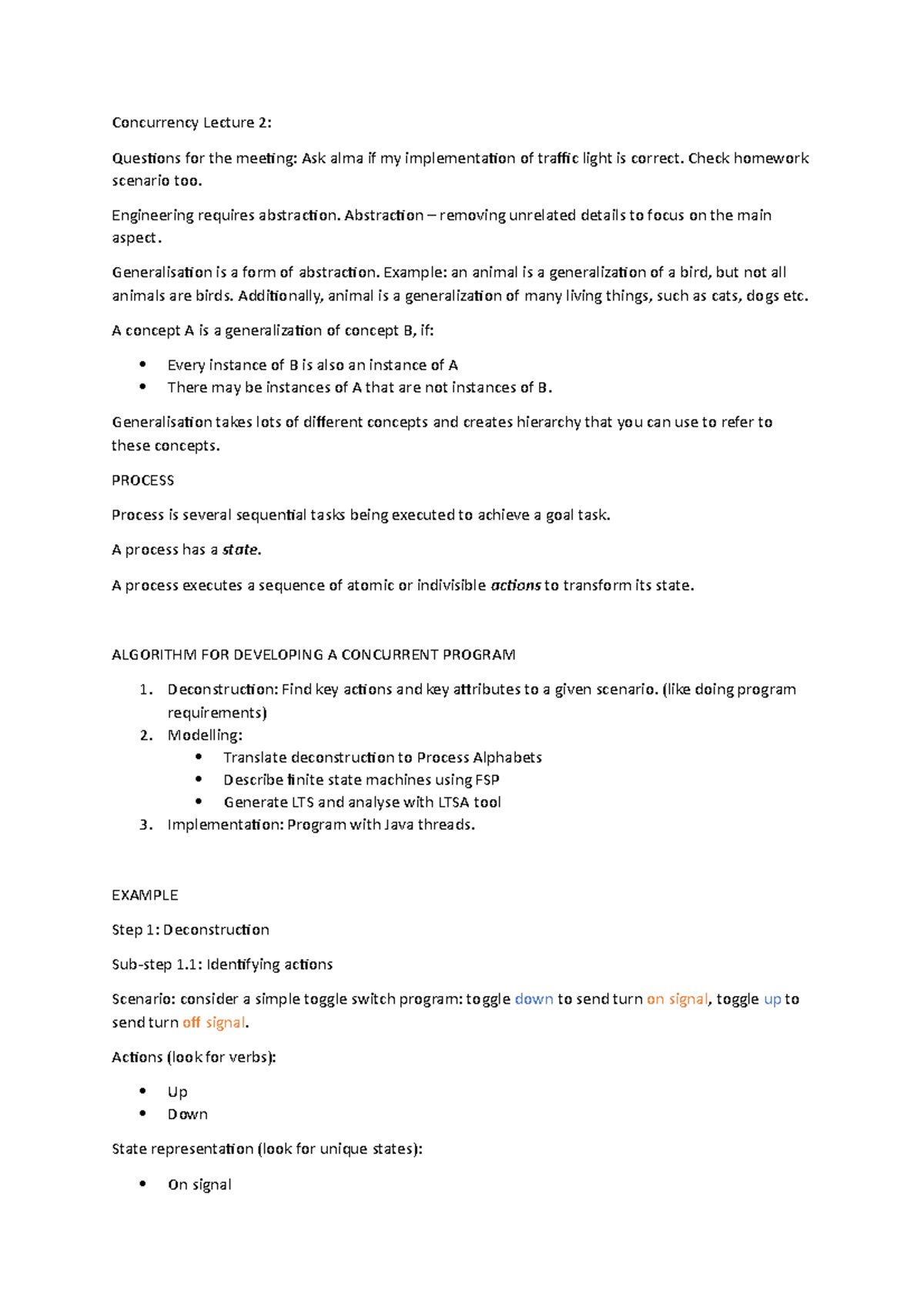 Concurrency Lecture 2 Notes Concurrency Lecture 2 Questions For The Meeting Ask Alma If My