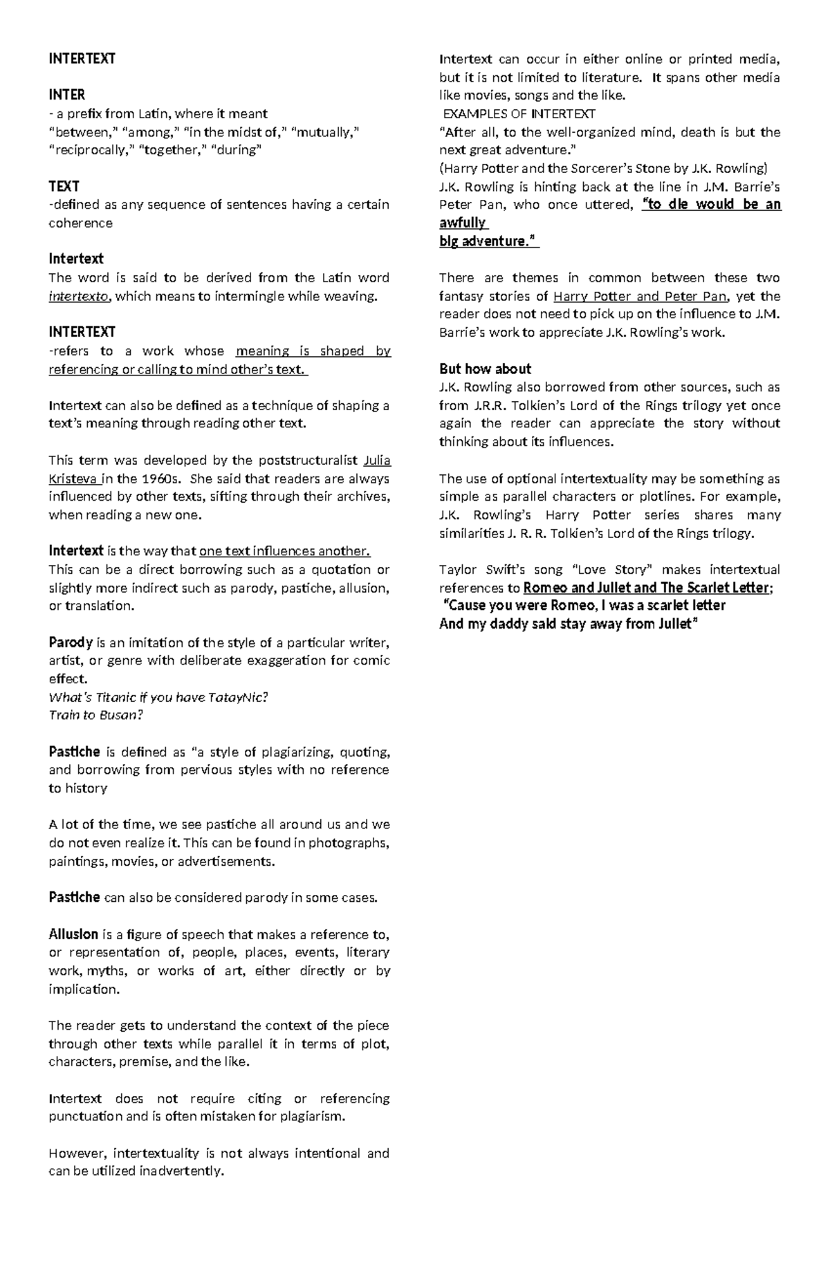 Intertext - hahaha - INTERTEXT INTER a prefix from Latin, where it ...