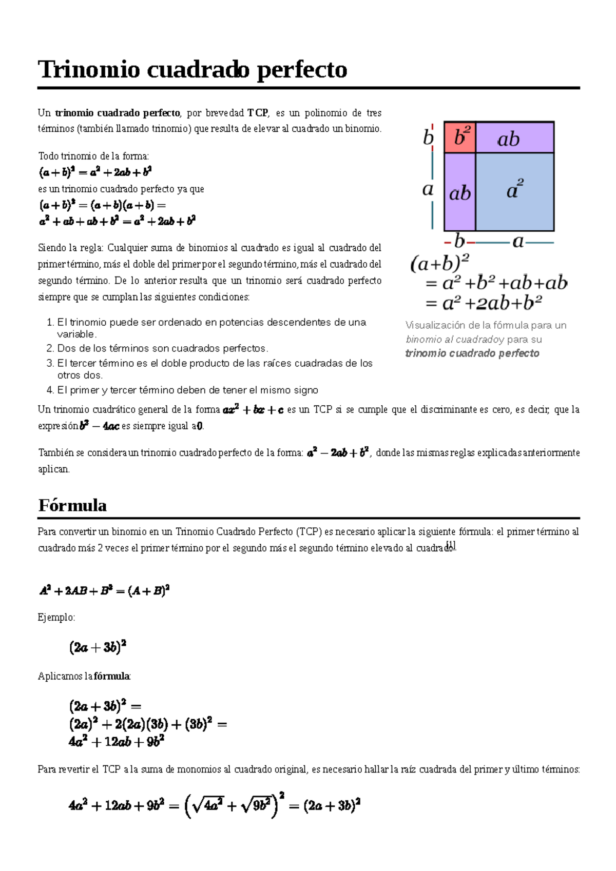Trinomio-Cuadrado-Perfecto - Trinomio cuadrado perfecto Un trinomio cuadrado perfecto, por ...