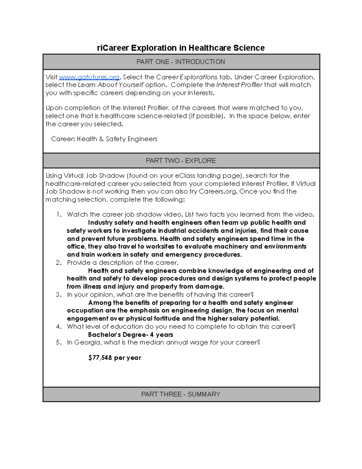 Health Science Careers List