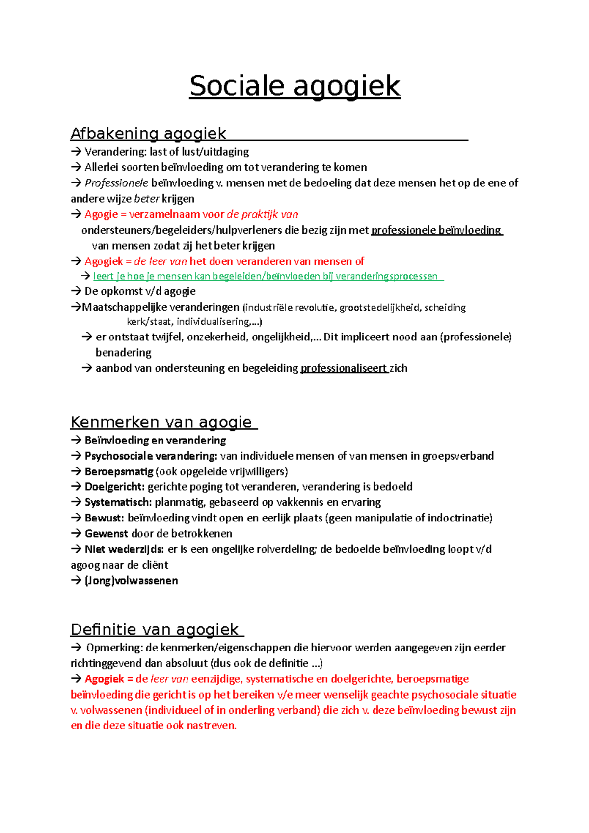 Sociale agogiek samenvatting van powerpoint - Sociale agogiek ...