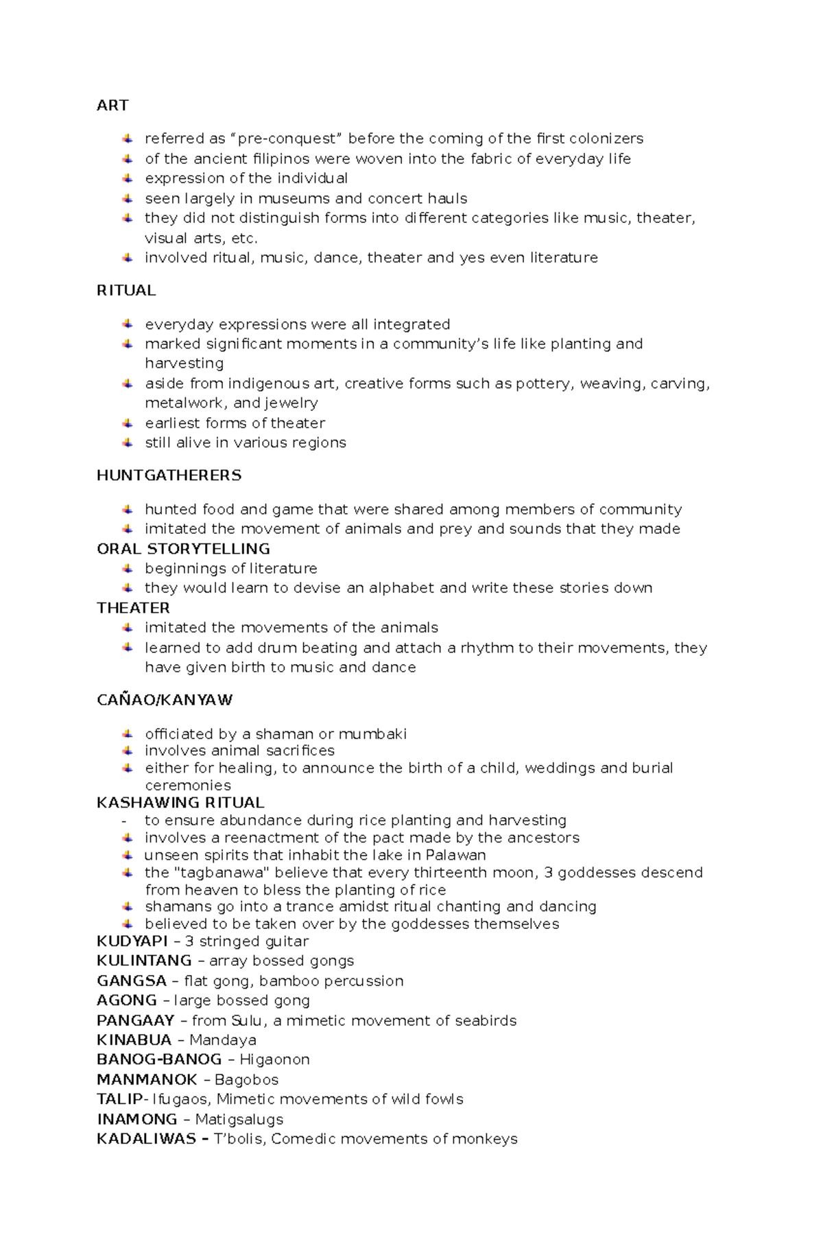 Contemporary Arts summary - Lecture notes 1 - Senior High School Notes ...
