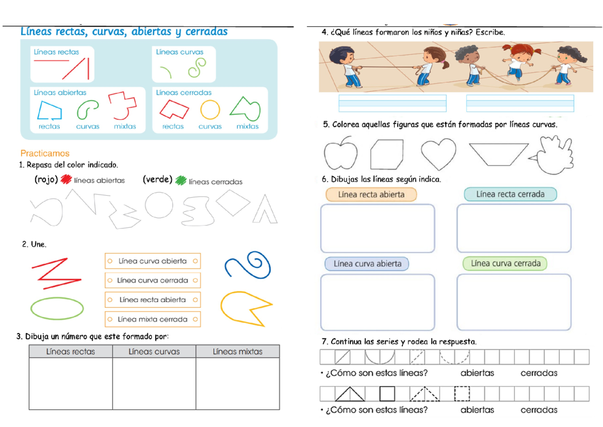 TIPOS DE LINEAS - Líneas rectas, curvas, abiertas y cerradas 4. líneas ...