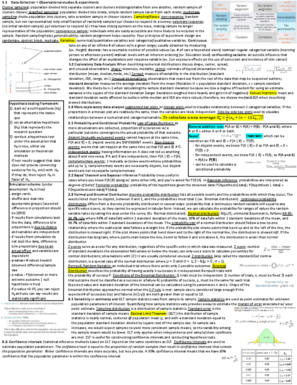 Stats 101 - midterm 1 data sheet - Warning: TT: undefined function: 32 1 Data Collection + - Studocu