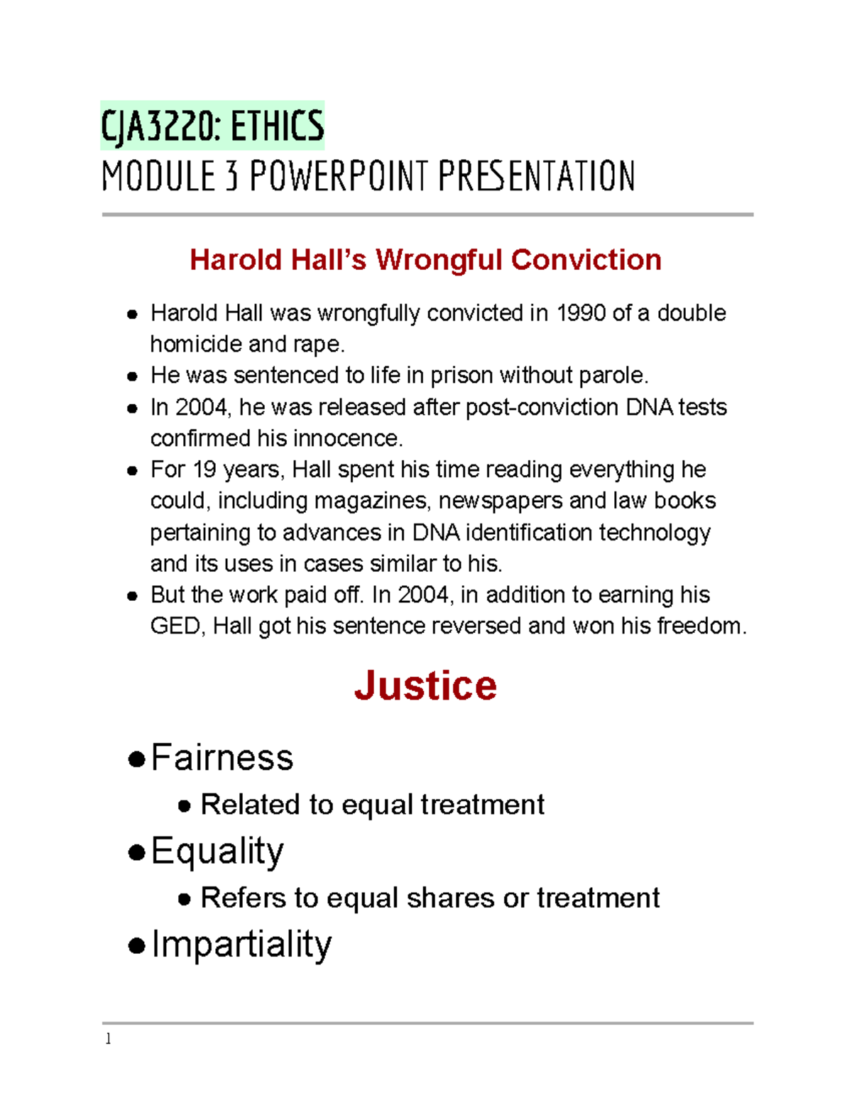 Ethics module 3 ppt - CJA3220: ETHICS MODULE 3 POWERPOINT PRENTATION ...