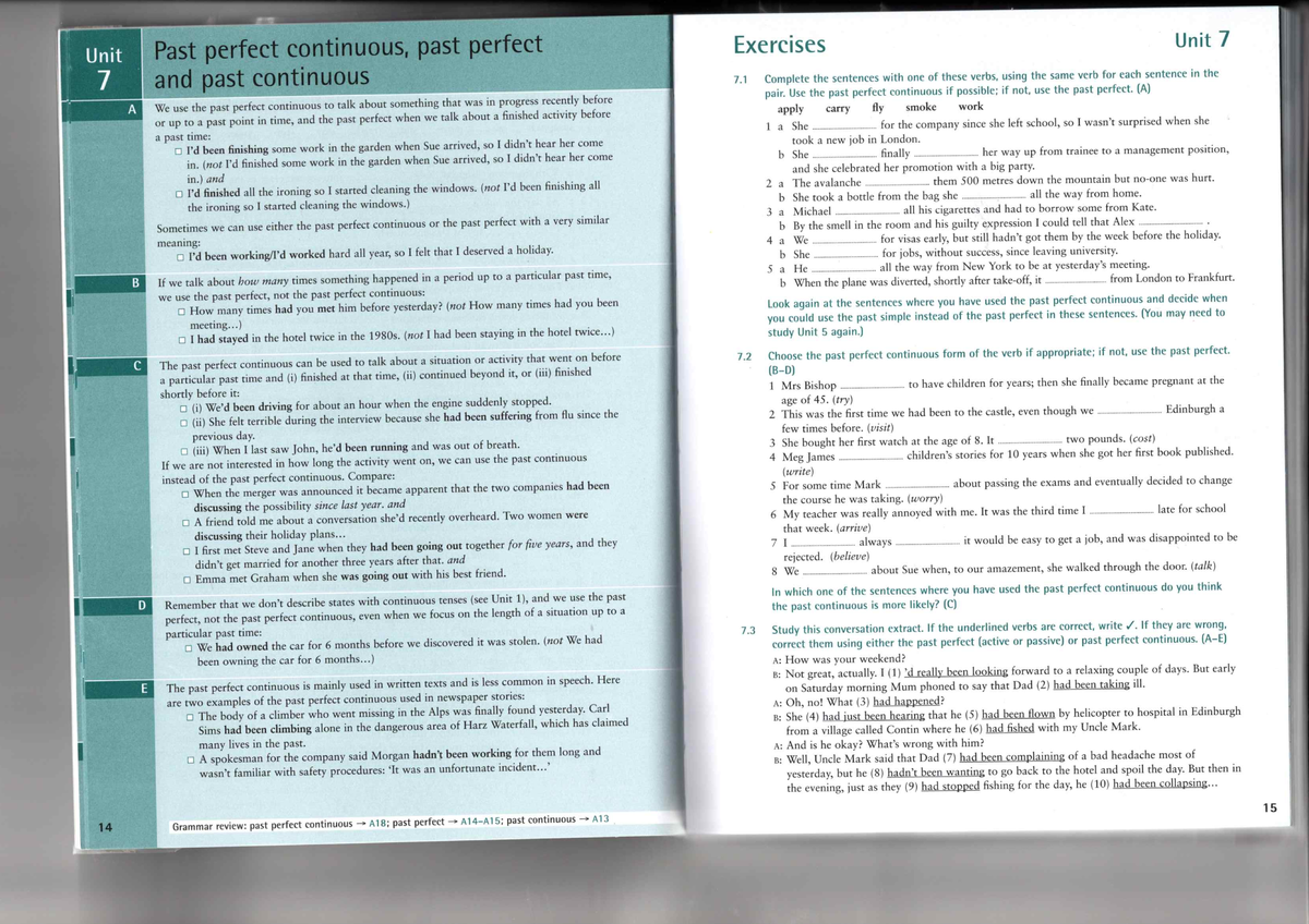 U 7 Past Perfect Continuous Past Perfect Past Continuous - ENGL 110 ...